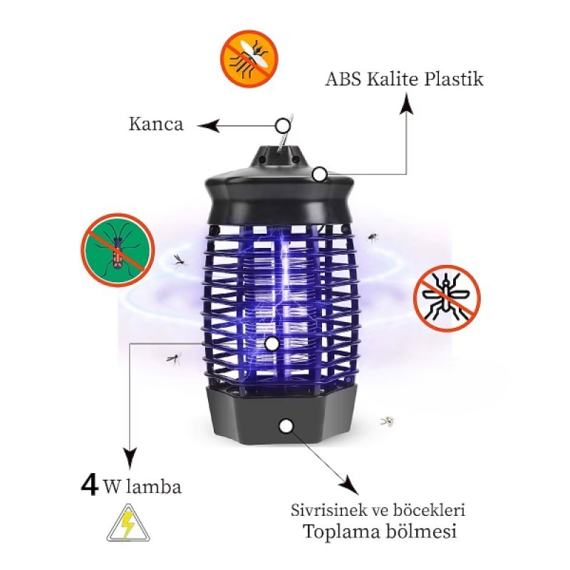 Elektrikli Sinek Öldürücü Cihaz Cız Lamba Mor Işık - Fiyat